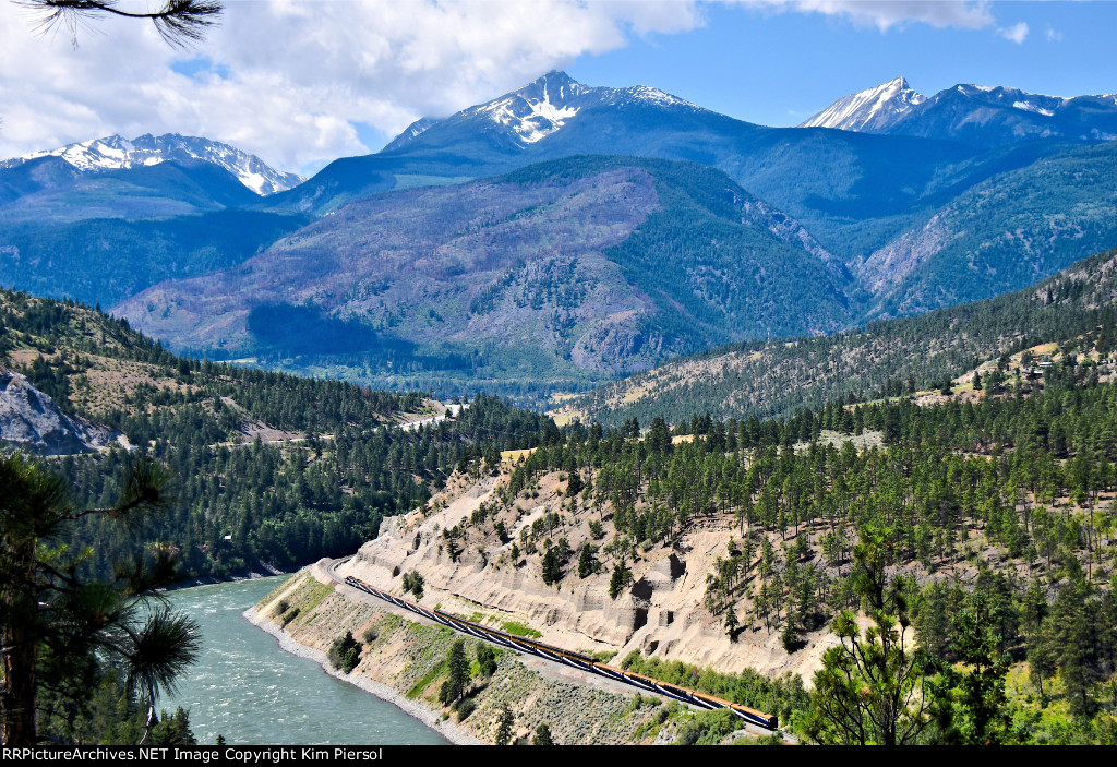 RMRX 8015 "Rocky Mountaineer" Through the Canadian Cascades Approaching Lytton, BC